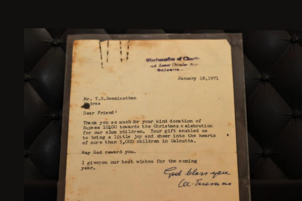 The Letter from Mother Teresa - Museum of Material Memory